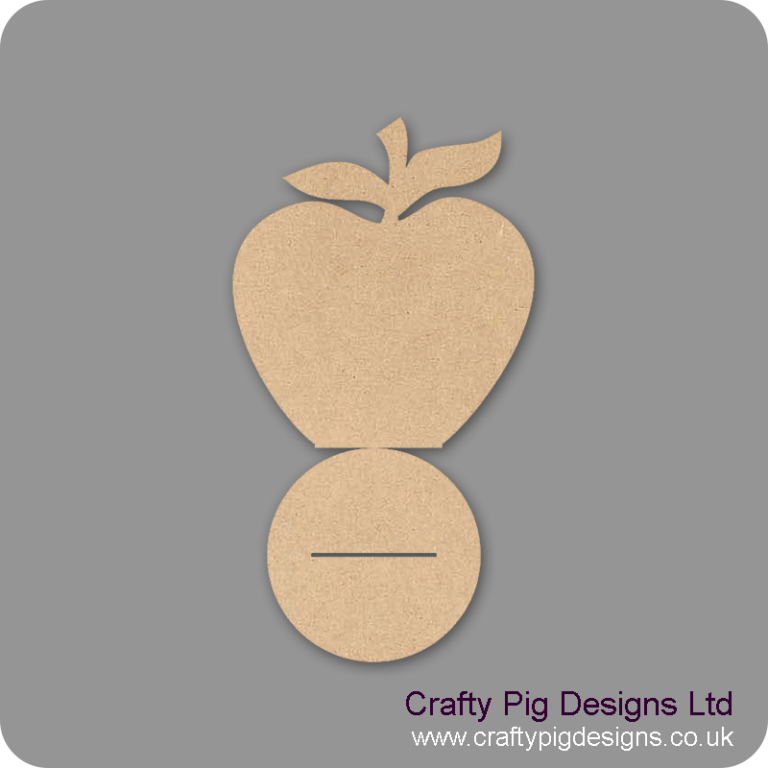 3mm MDF Best Teacher - Freestanding Apple