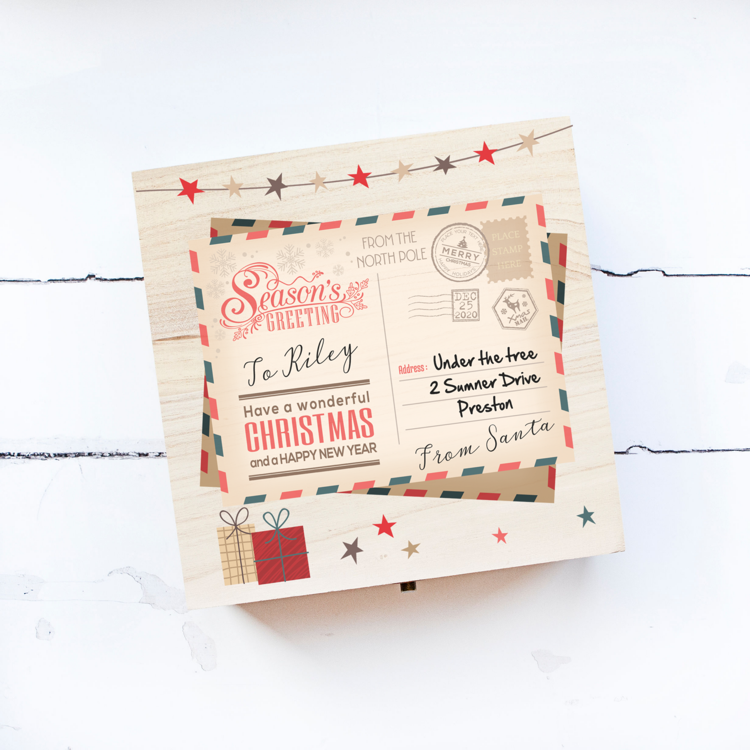 3mm MDF Wedding Card Post Box 40x25x25cm with lid